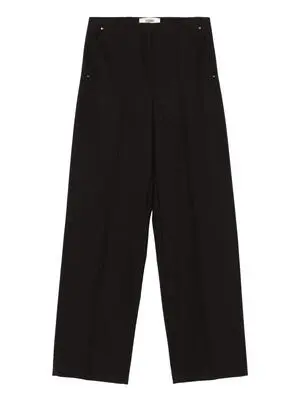 Fendi Wide-leg Wool Trousers - Purple