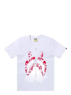 A BATHING APE Camo Shark T-shirt - White