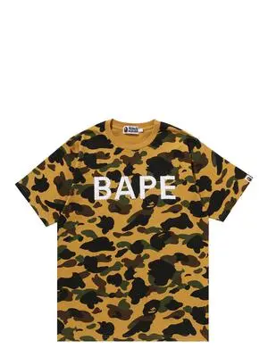A BATHING APE 1st Camo Rhinestone Tee - Yellow