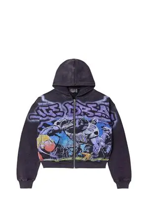 VALE FOREVER Raven Zip-up Hoodie - Black