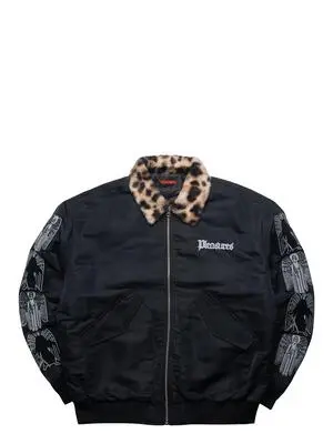 PLEASURES Angel Demon Flight Jacket - Black