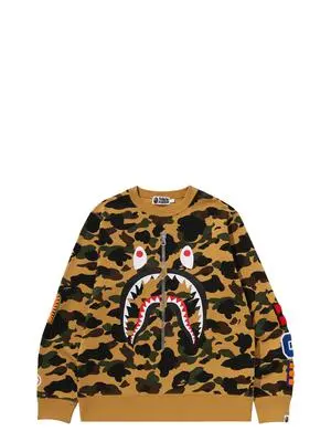 A BATHING APE 1st Camo Shark Crewneck Sweatshirt - Yellow