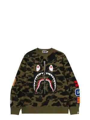 A BATHING APE 1st Camo Shark Crewneck Sweatshirt - Green