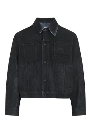 MARINE SERRE Moon Waxed Denim Jacket - Black