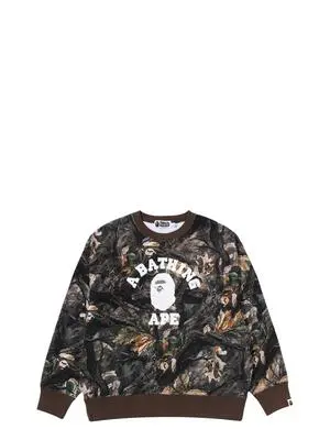 A BATHING APE Tree Edge Camo College Relaxed Fit Crewneck Sweatshirt - Brown