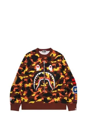 A BATHING APE 1st Camo Shark Crewneck Sweatshirt - Orange