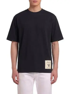 Jacquemus Relaxed Fit Cotton T-shirt With Contrast Logo And Dropped Shoulders Blue