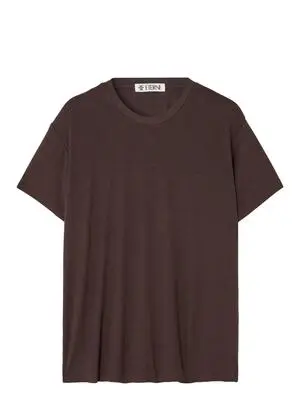 Eterne Ribbed Jersey T-Shirt Chocolate