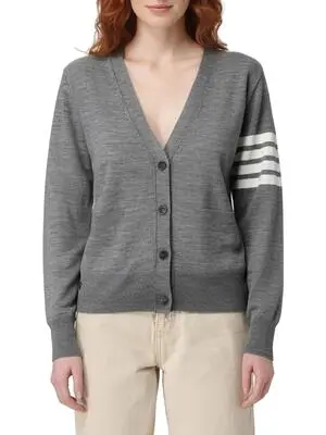 Thom Browne Cardigan In Wool Charcoal