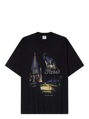 Vetements Paris Tourist Printed Cotton-jersey T-shirt - Black