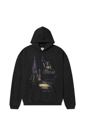 Vetements Paris Tourist Printed Hoodie - Black