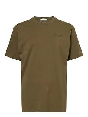 Givenchy Brand-print Crewneck Cotton-jersey T-shirt - Khaki