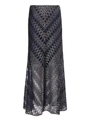 Missoni Chevron Metallic-knit Maxi Skirt - Blue