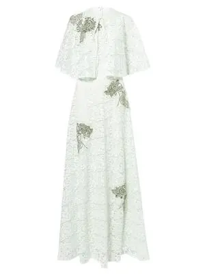 Huishan Zhang Finley Lace-embroidered Gown - Mint