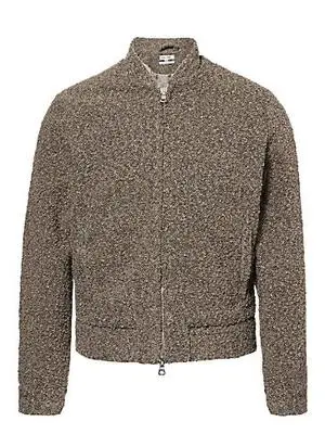 BELIER Bouclé-textured Woven Bomber Jacket - Brown
