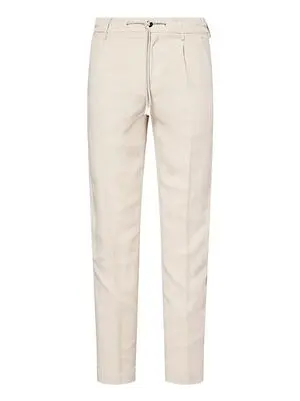 Eleventy Slim-leg Jogger Linen-blend Trousers - Sand