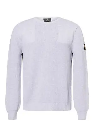 Belstaff Commander Rib-knit Cotton Jumper - Old Silver Heather
