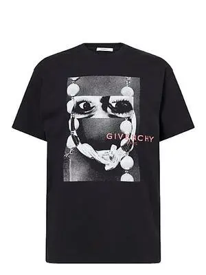 Givenchy Graphic-print Crewneck Cotton-jersey T-shirt - Black