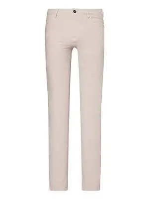 Eleventy Slim-leg Stretch-cotton Trousers - Dusty Pink