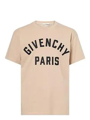Givenchy Paris Crewneck Cotton-jersey T-shirt L Beige / Black