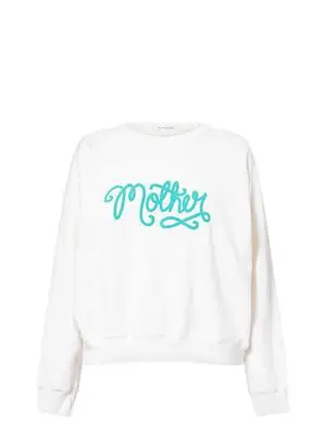MOTHER Logo-embroidered Cotton-jersey Sweatshirt - Mother Twist