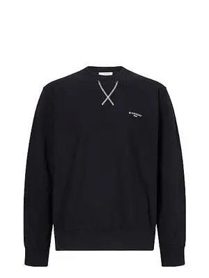 Givenchy Brand-embroidered Cotton-jersey Sweatshirt - Black