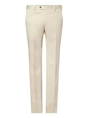 Corneliani Slim-leg Cotton-blend Trousers - Natural White