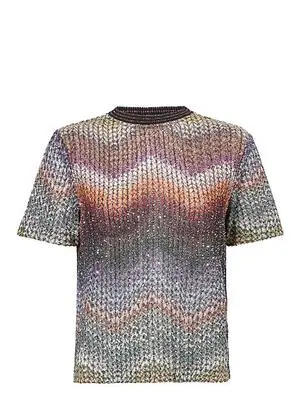 Missoni Chevron Metallic-knit T-shirt - Multi Dark