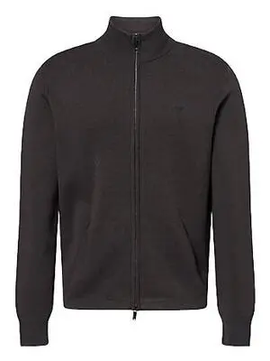 Emporio Armani Icon Zip-up Knit Jumper - Bristol Black