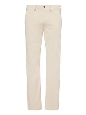 7 For All Mankind Slimmy Tapered-leg Stretch-cotton Chinos - Sateen Oat