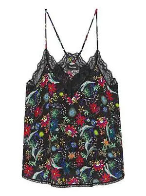 Zadig&Voltaire Floral-print Woven Camisole - Encre