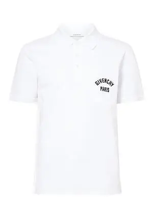 Givenchy Brand-embroidery Short-sleeves Cotton-piqué Polo Shirt - White
