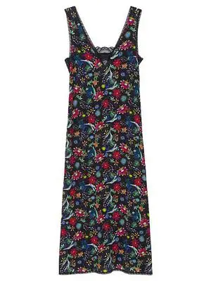 Zadig&Voltaire Floral-print Woven Midi Dress - Encre