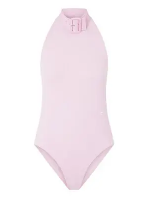 COURREGES Buckled Mockneck Bodysuit - Pink