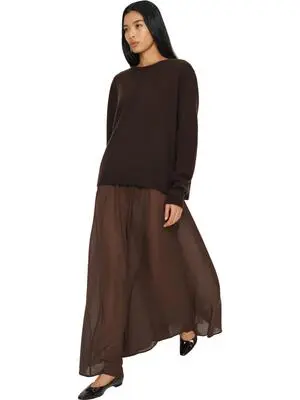 REFORMATION Gemma Sheer Maxi Skirt - Brown