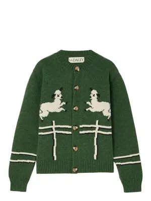 S.S.DALEY Cyril Intarsia Wool Cardigan - Green