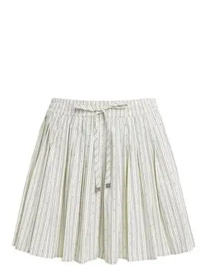 Sandro Embellished Stripe Mini Skirt - Beige