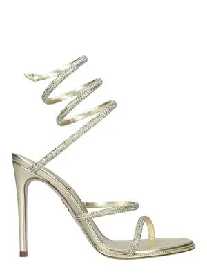 Rene Caovilla Embellished Cleo Heeled Sandals - Yellow