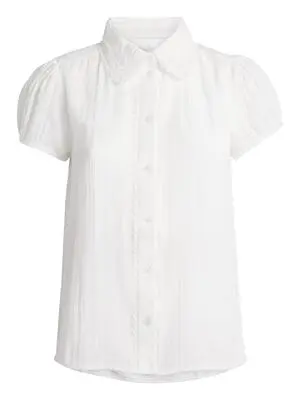 ME+EM Cotton Scalloped Shirt - White