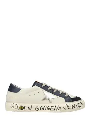 GOLDEN GOOSE May Leather Sneakers - Blue