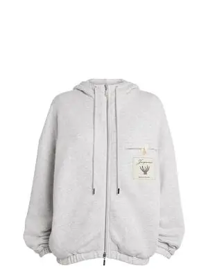Jacquemus Cotton Torneo Zip-up Hoodie - Grey