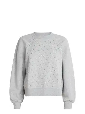 Paige Cotton Tricia Sweatshirt With Rhinestone Embellishments - Grey