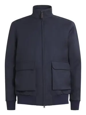 Herno Virgin Wool Bomber Jacket - Navy