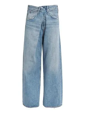 AGOLDE Vana Fold Wide-leg Jeans - Blue