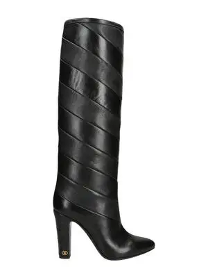 Valentino Garavani Leather Patchwork Knee-high Boots - Black
