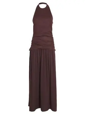 Faithfull The Brand Halterneck Tali Maxi Dress - Brown
