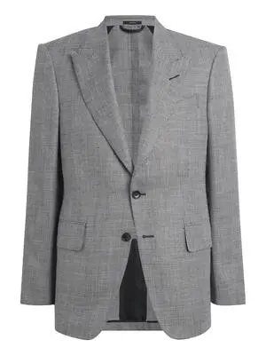 TOM FORD Wool-blend Herringbone Shelton Blazer - Black