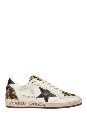 GOLDEN GOOSE Leather And Pony Hair Ballstar Sneakers - White
