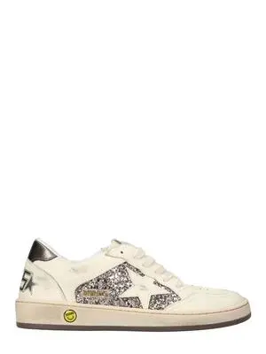 GOLDEN GOOSE Ball Star Glitter Embellished Sneakers - Grey