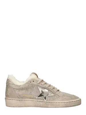 GOLDEN GOOSE Ballstar Shearling-lined Sneakers - Beige